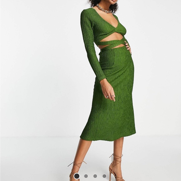 ASOS | Dresses | Asos Green Cutout Midi Dress | Poshmark
